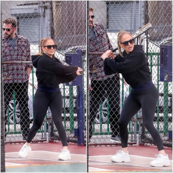 Jennifer Lopez and Ben Affleck Cuddles Up While They Hit Baseball ...